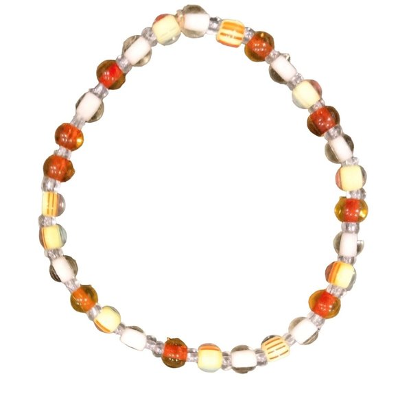 Bling rescue | Jewelry | Yellow Orange Art Glass Bracelet Anklet 8 Inch ...